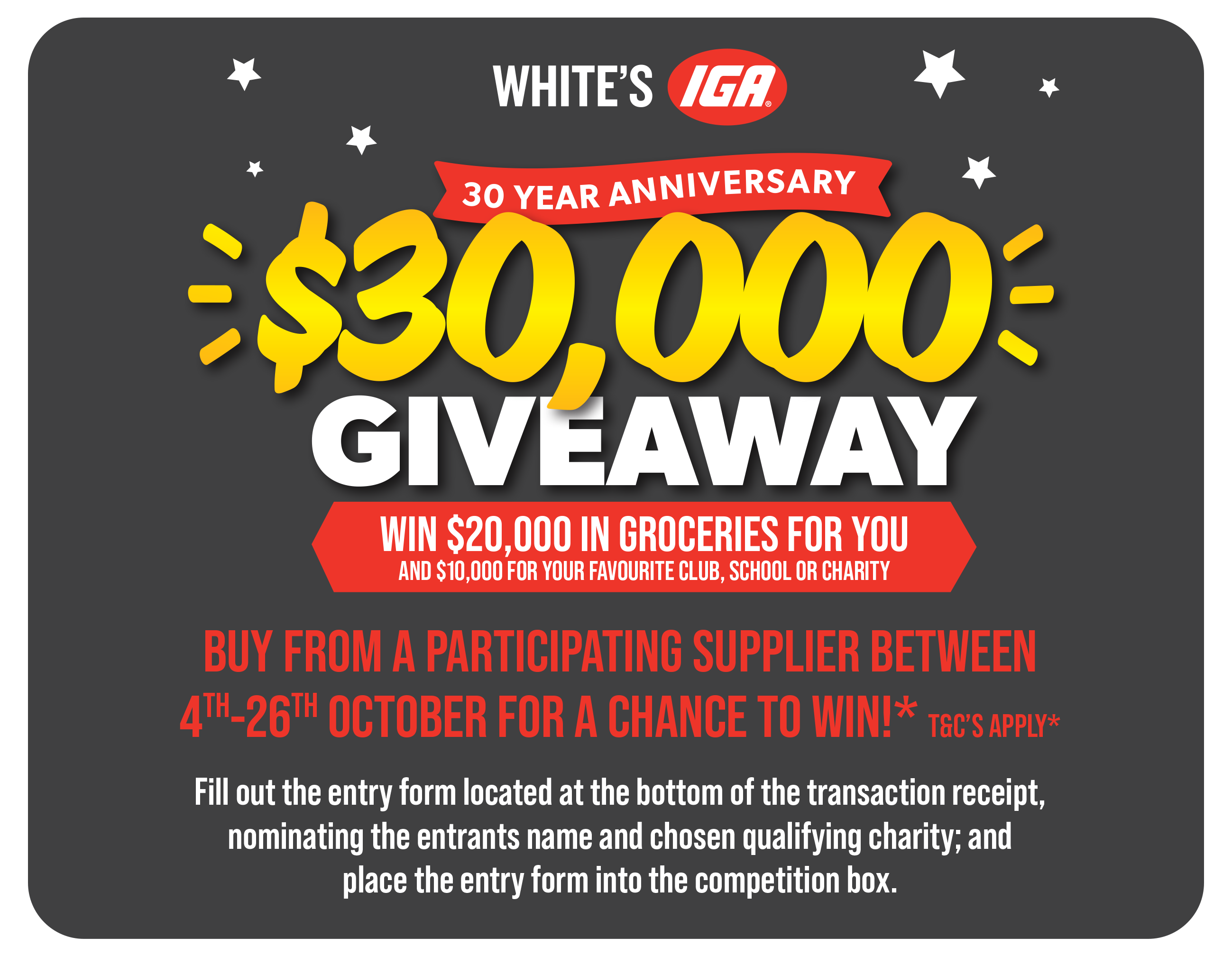 Terms and Conditions – White’s IGA Game of Chance - White's Grocers